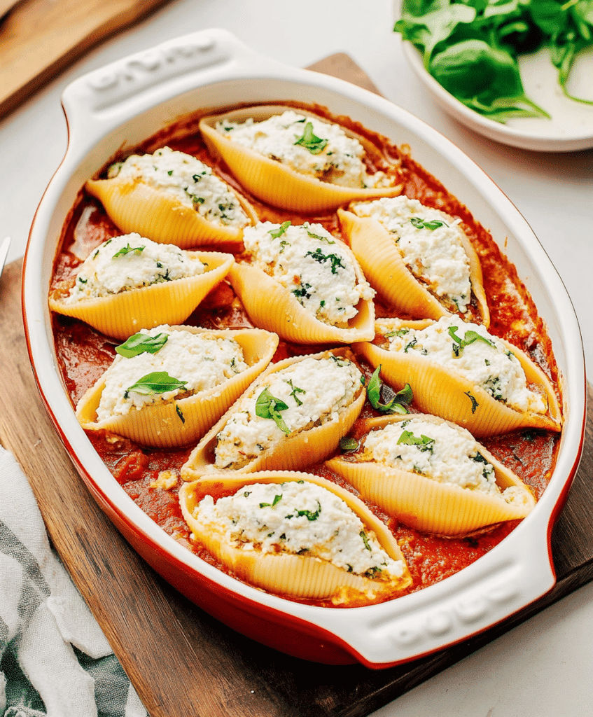 Ricotta Stuffed Shells Recipe - sarahrecipes.com