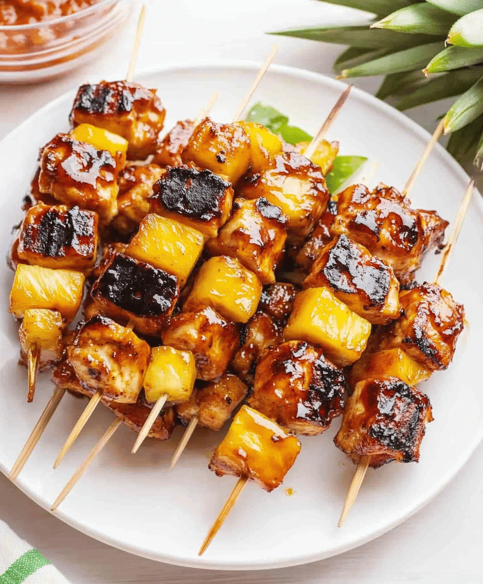 Bbq Pineapple Chicken Kabobs Recipe - sarahrecipes.com